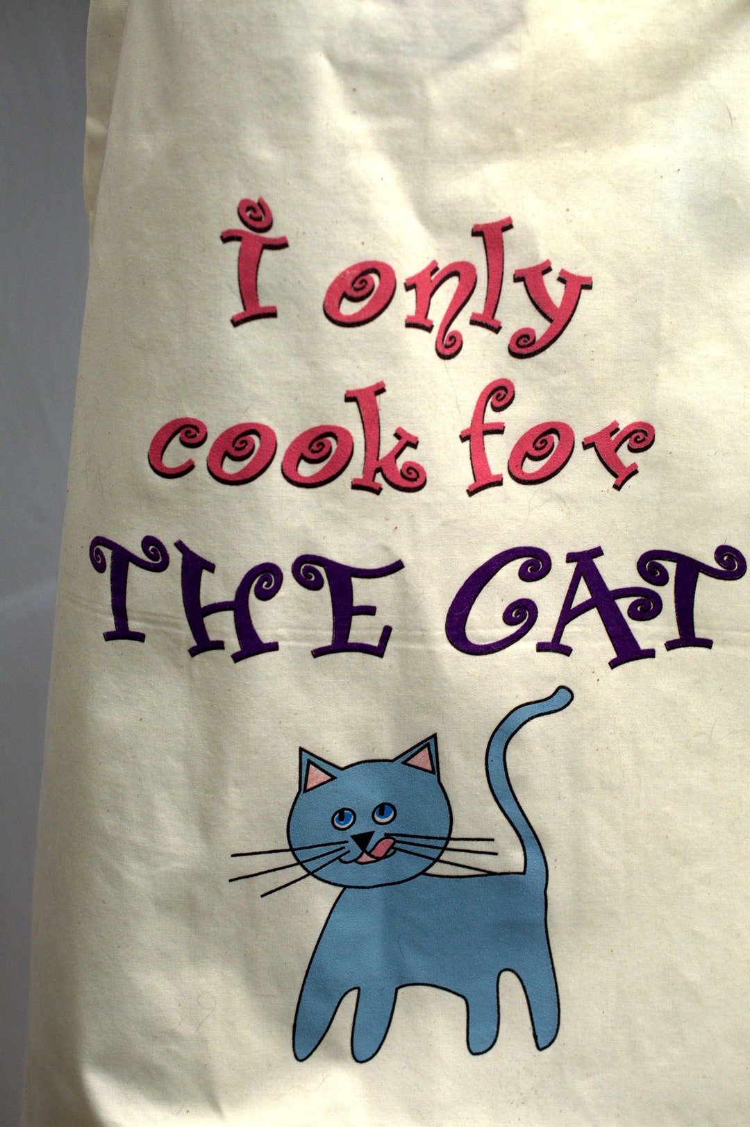 Vintage 1980s Cat Cooksmart Apron "i Only Cook for the Cat" - Etsy