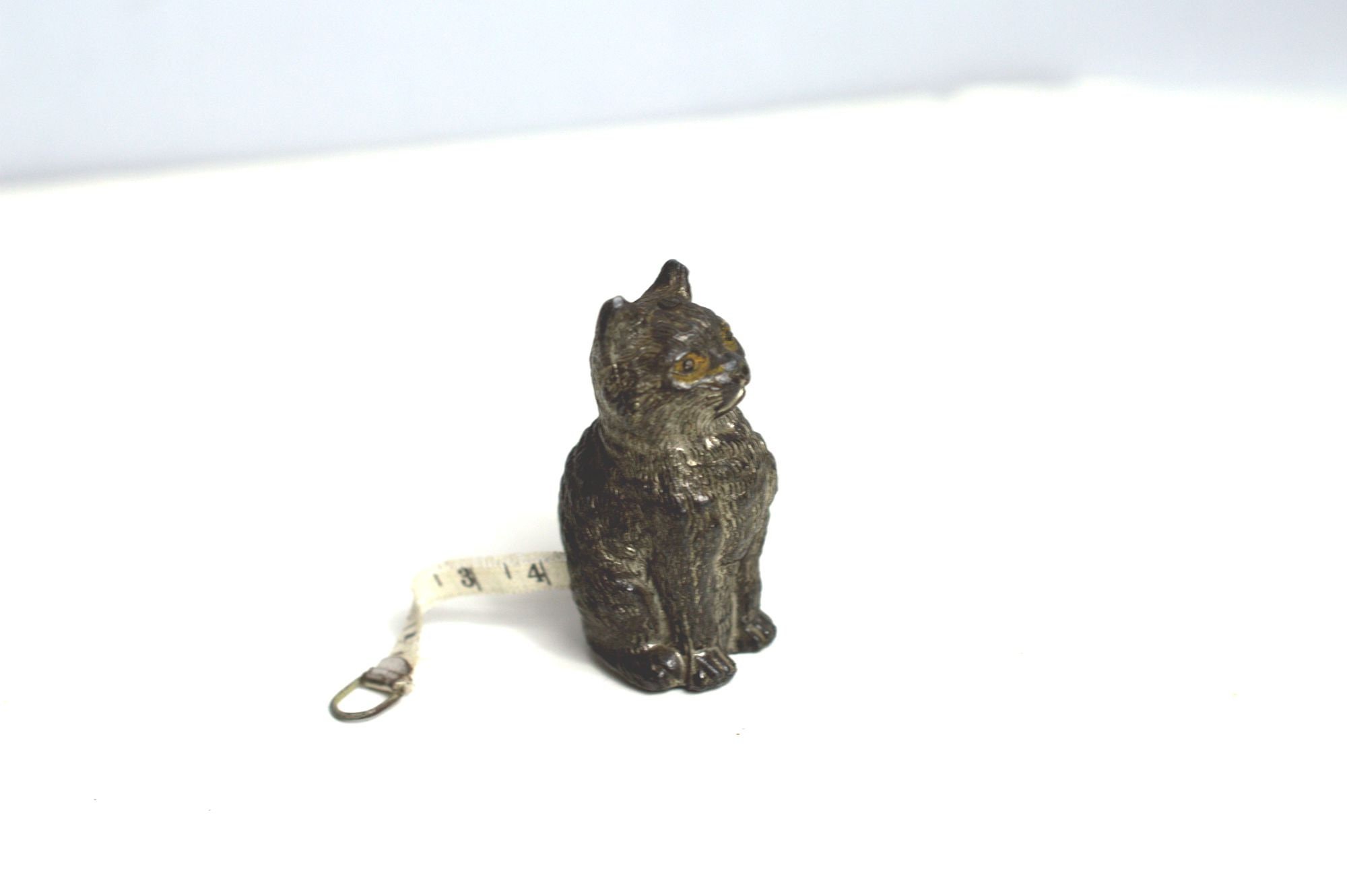 Holiday Sale! Vintage 1840s Victorian Novelty Cat Tape Measure Silver ...
