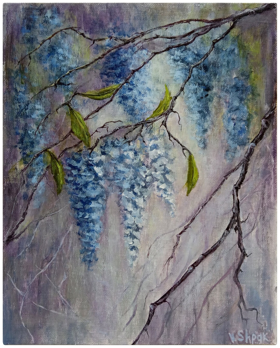 Wisteria Flowers 24x30 Acrylic Painting Abstract Unique Acrylic ...