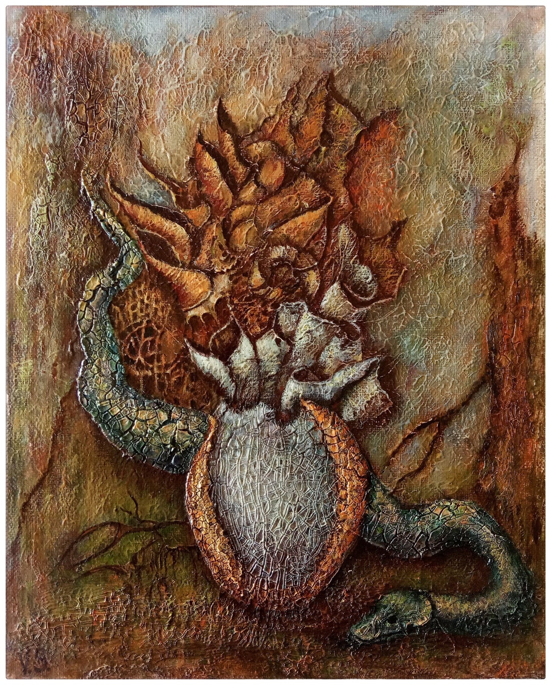 Serpent Abstract 24x30 Acrylic Painting Abstract Unique Acrylic ...