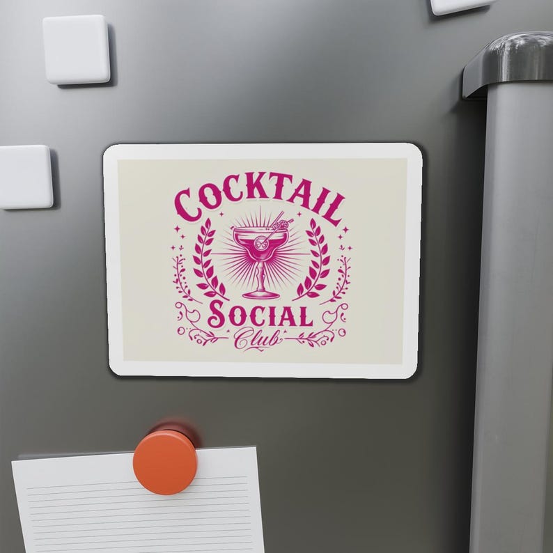 Cocktail Social Club Die-cut Magnet - Fun Kitchen Decor, Gift for ...