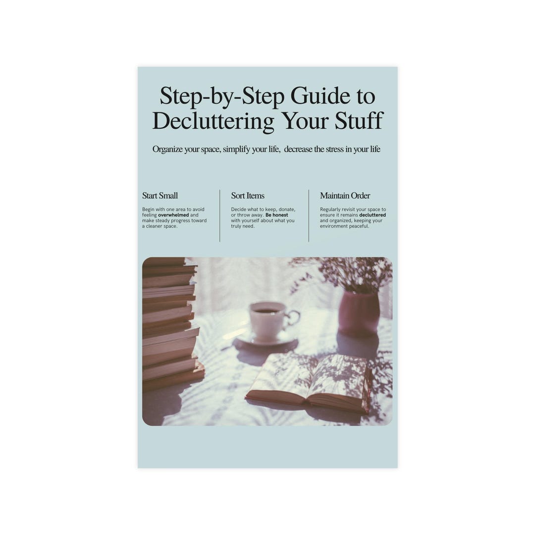 Minimalist Matte Poster for Decluttering, Home Decor, Organizational ...