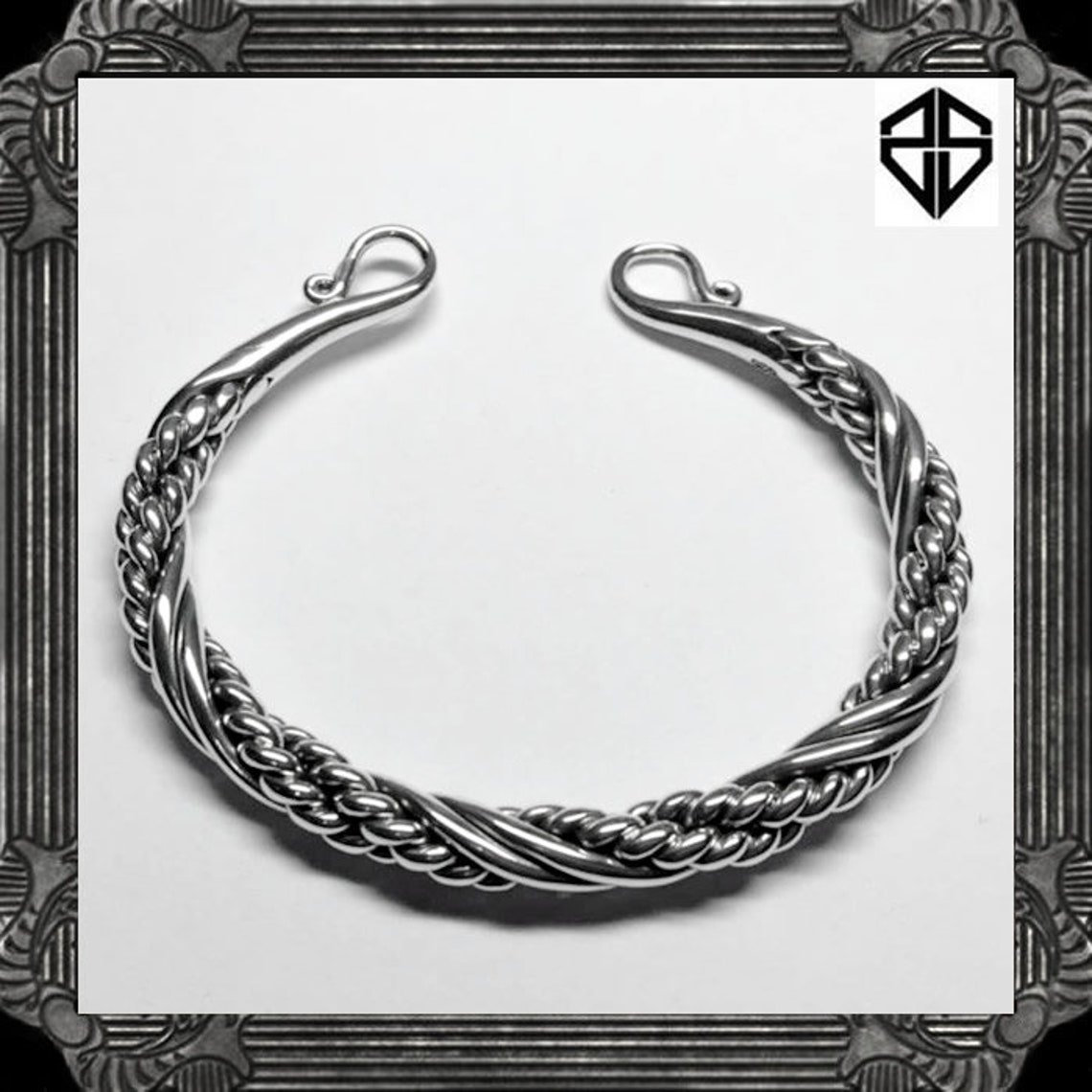 Viking Torc Arm Ring Cuff Bracelet Solid Sterling Silver Norse - Etsy