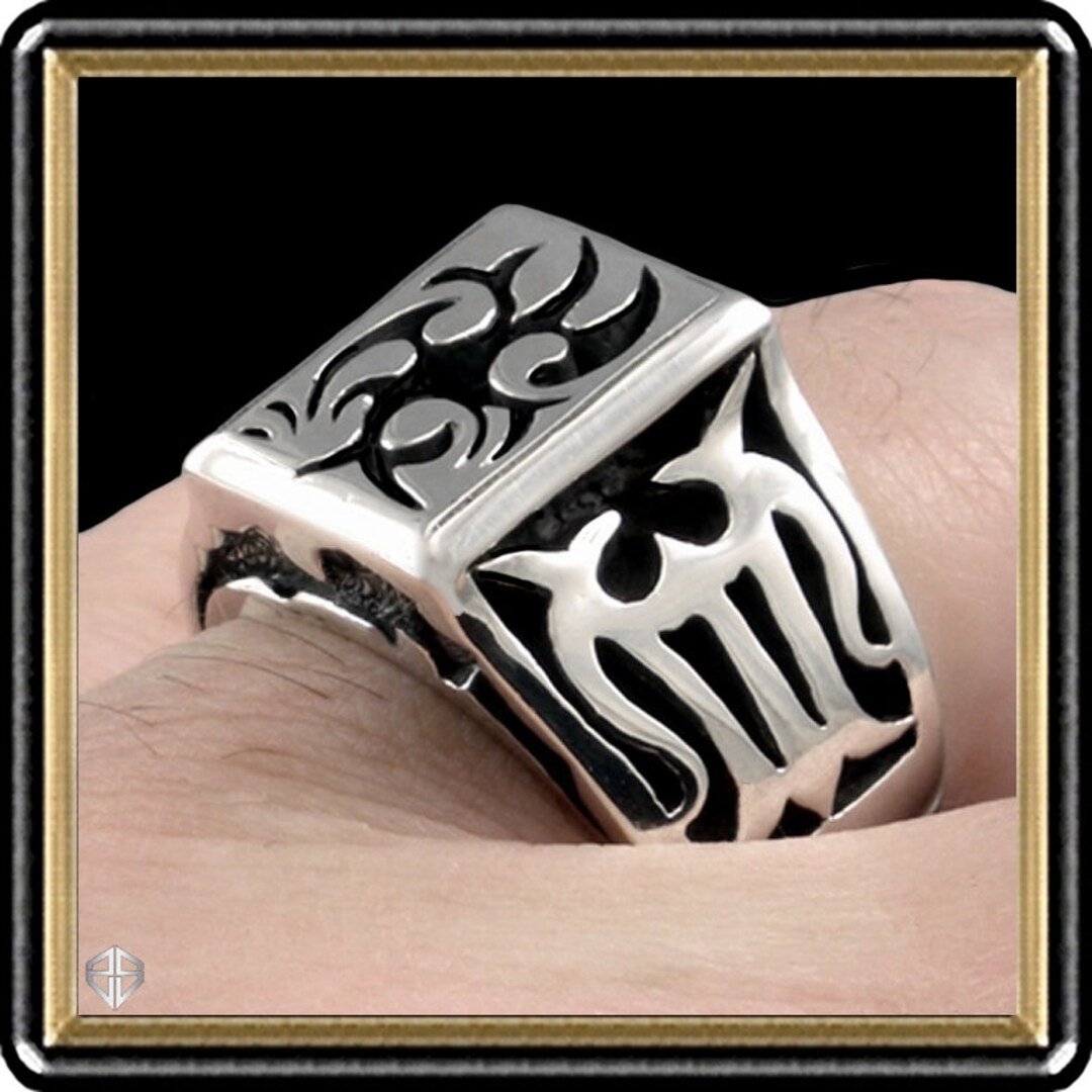 Tribal Ring Tattoo Design Ring in 925 Sterling Silver 34+ Grams - Etsy