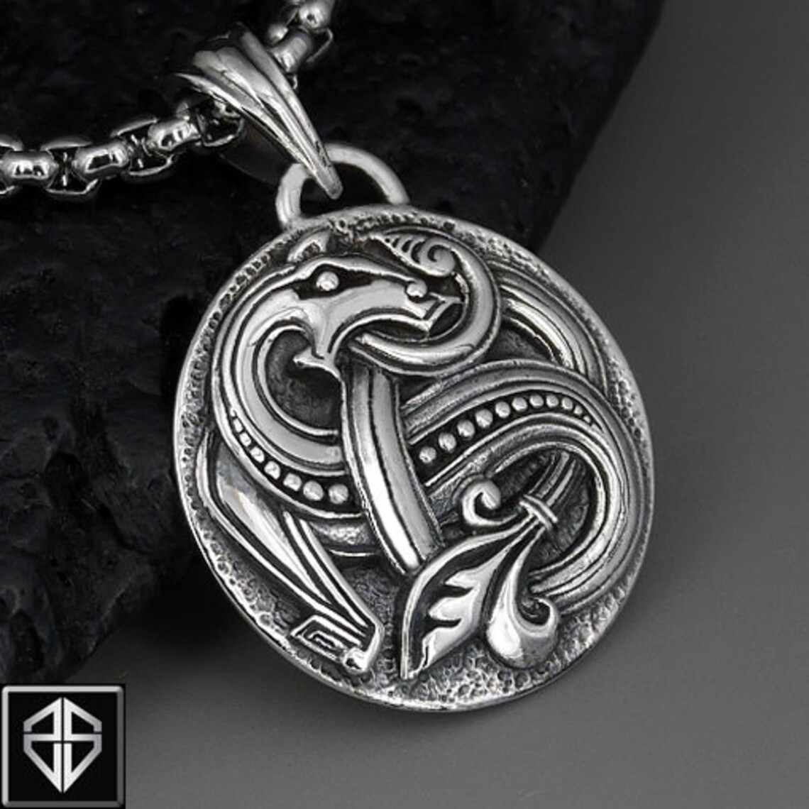 Viking Medieval Serpent of Midgard Pendant 925 Sterling Silver - Etsy