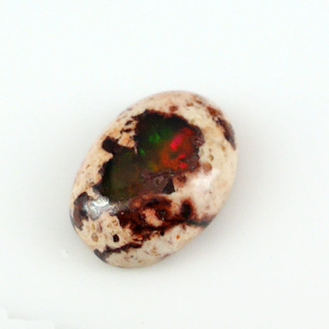 Mexican Cantera Matrix Fire Opal Cabochon 7.5 X 11-MM Nice Fiery Red ...