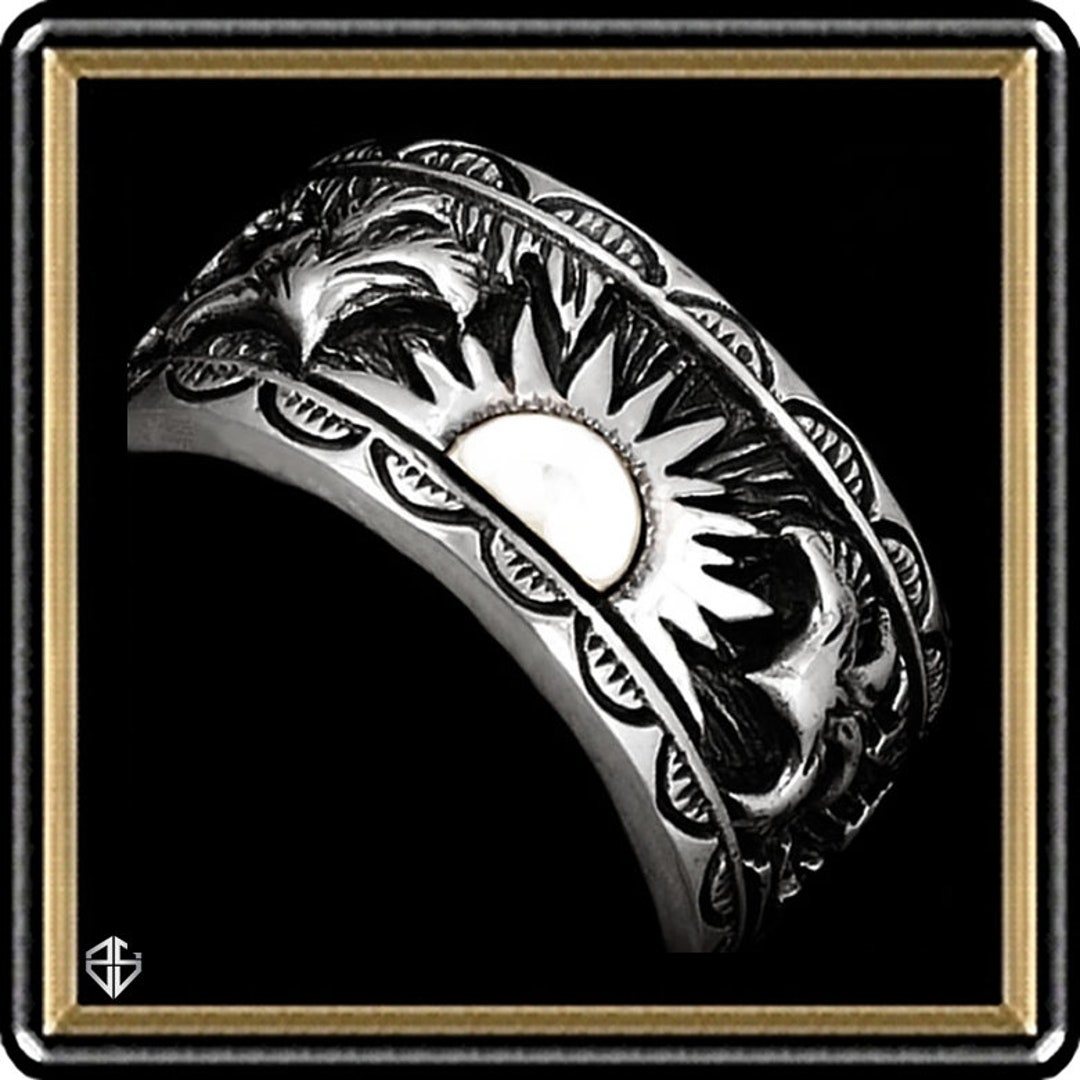 Falcon Ring Viking Norse Double Falcon Wide Band Ring 925 Sterling ...