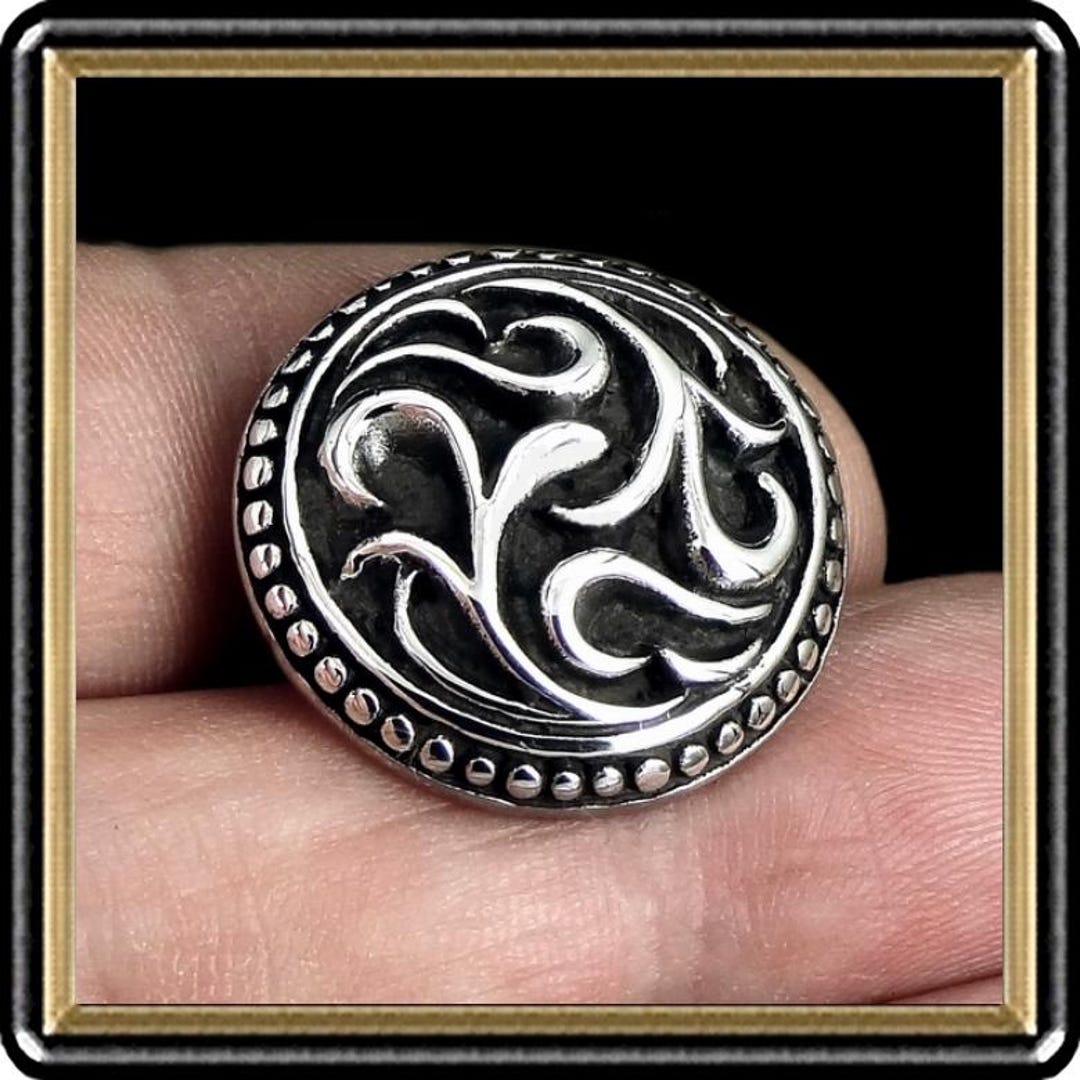 Tribal Tattoo Design Concho in 925 Sterling Silver Leather Crafting ...