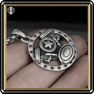 Motorcycle Engine Pendant 925 Sterling Silver Powerful Biker Motorcycle ...