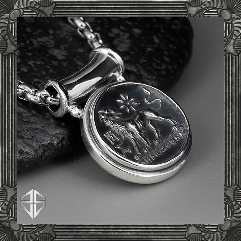 Ancient Greek Lion Coin Replica Pendant 925 Sterling Silver - Etsy
