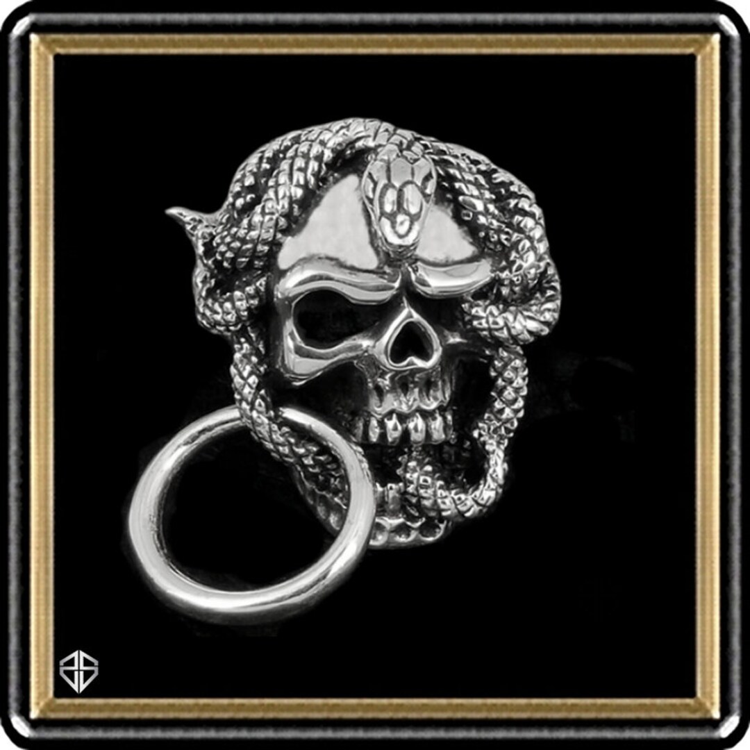 Snake Skull Concho Biker Medusa Skull Sterling Silver Concho Wallet ...