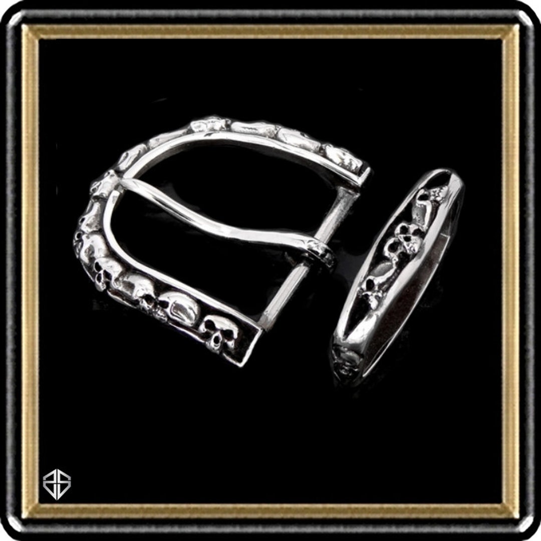 Skull Belt Buckle Two Piece Design in 925 Sterling Silver Custom ...