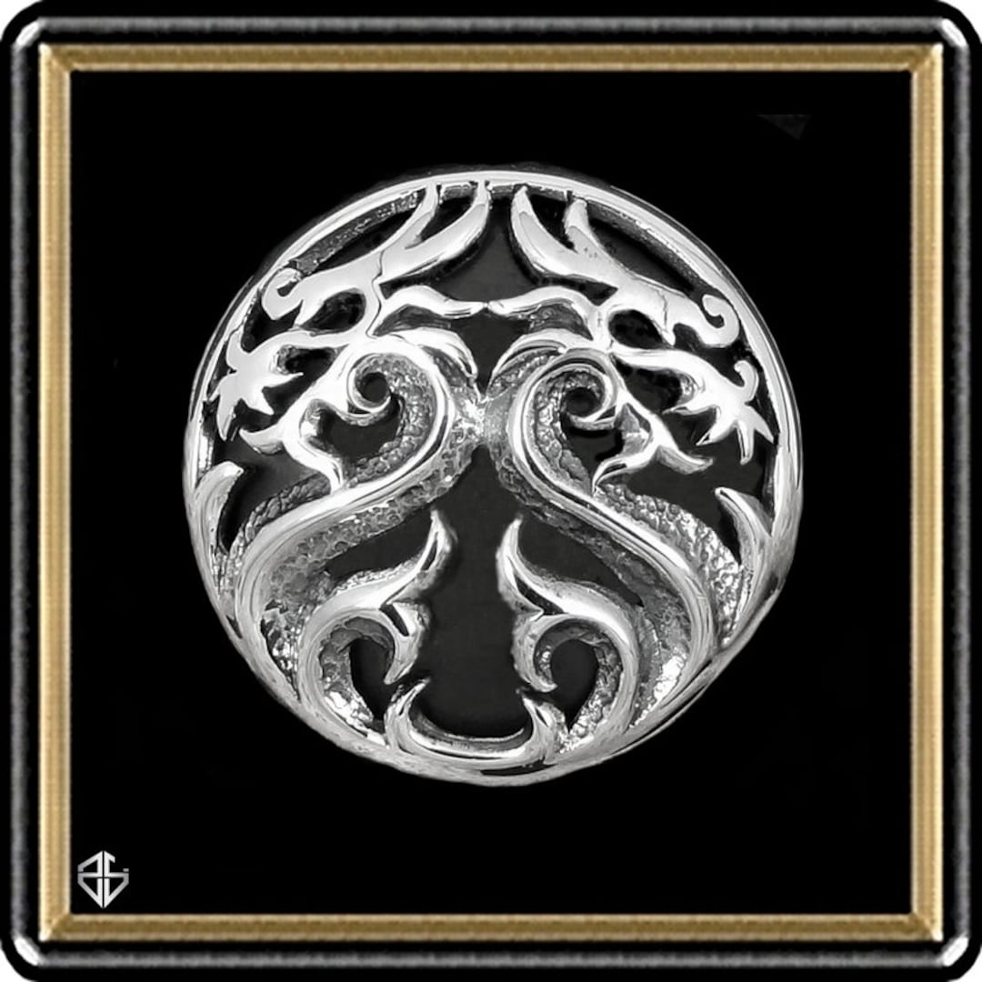 Twin Dragon Concho Viking Double Dragon in 925 Sterling Silver Concho ...