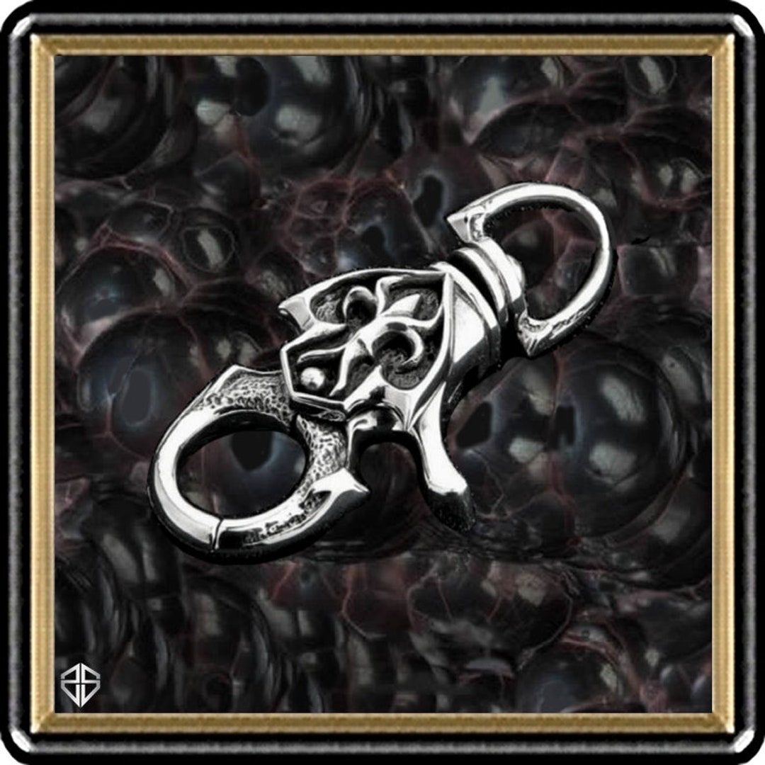 Tribal Keychain in 925 Sterling Silver Heavy Large Belt Clip Carabiner ...