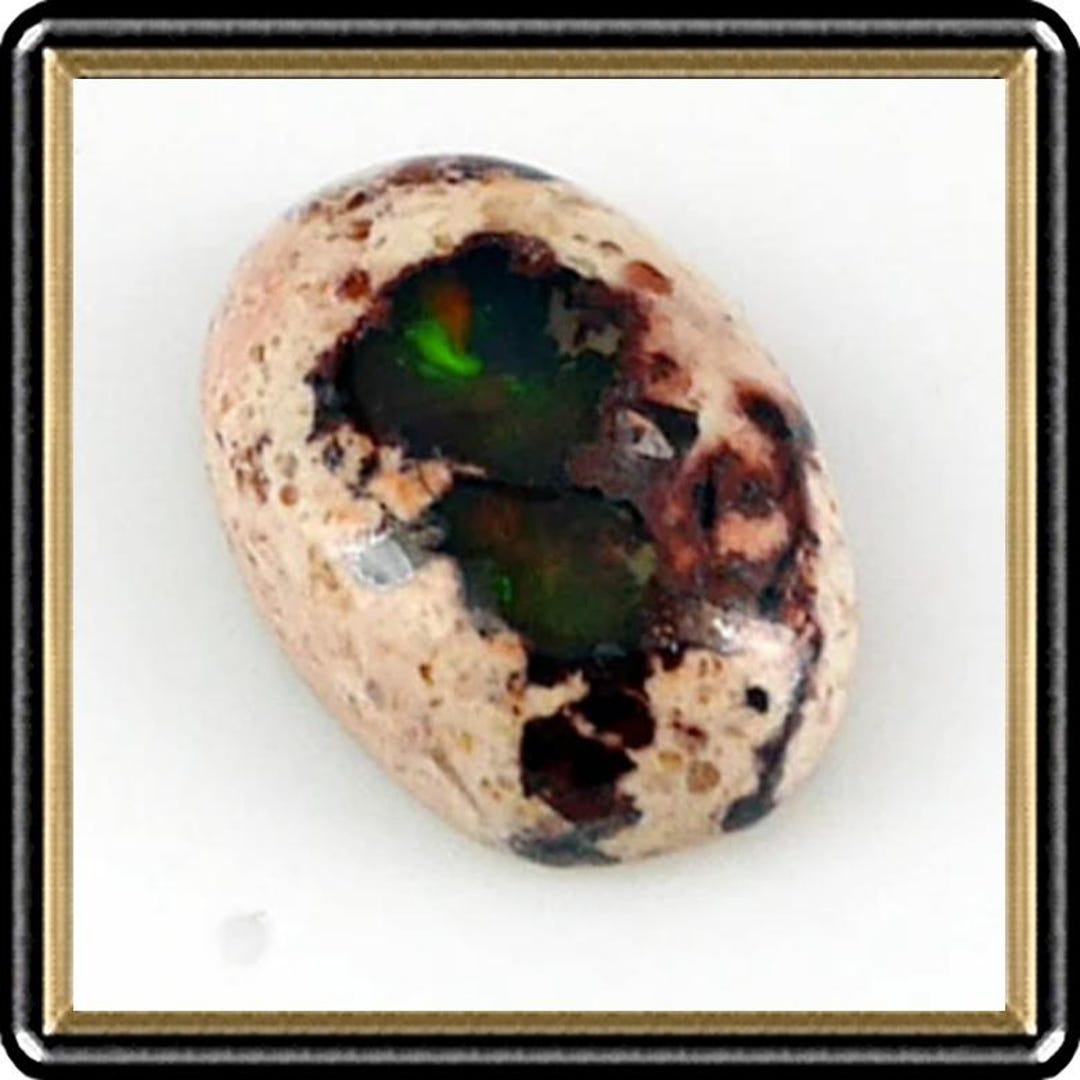 Mexican Cantera Matrix Fire Opal Cabochon 7.5 X 11-MM Nice Fiery Red ...