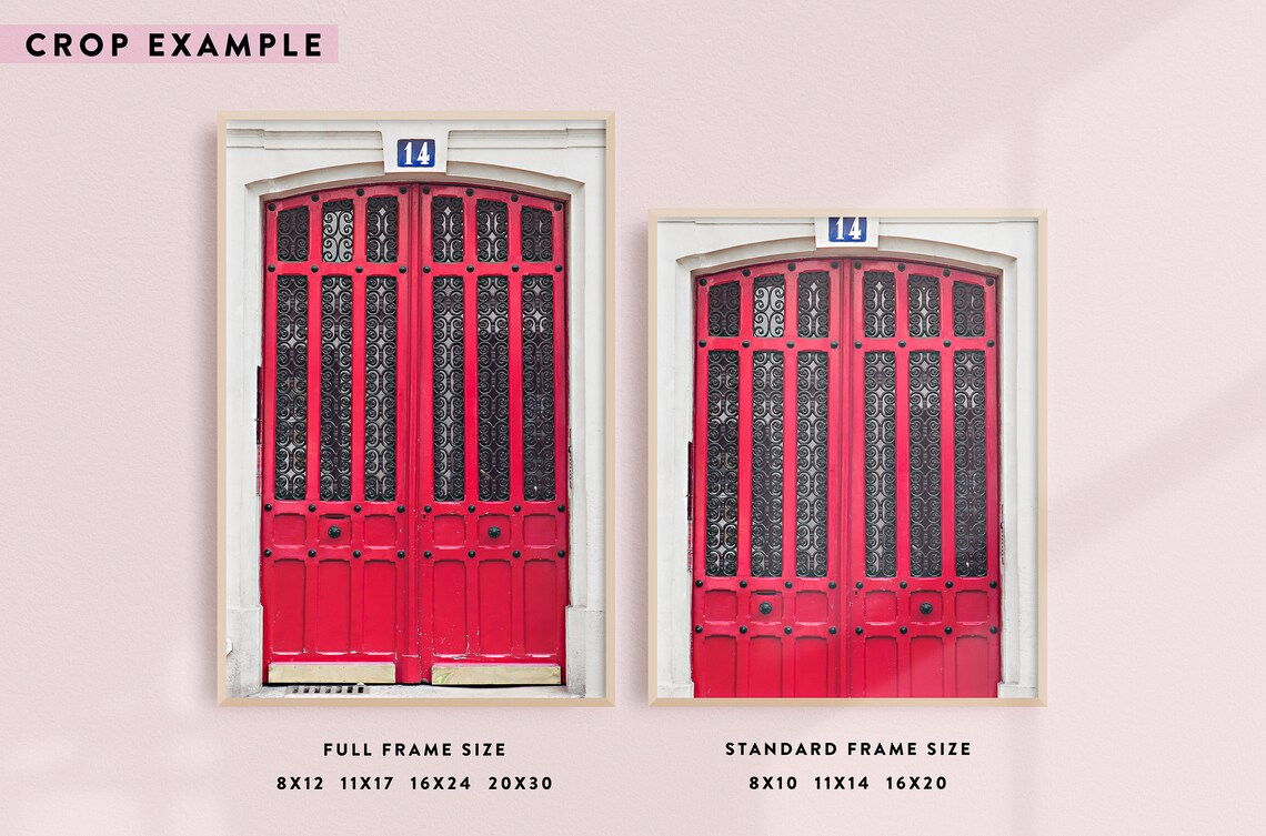 Red Paris Photos Red Door Wall Art Parisian Double Door - Etsy
