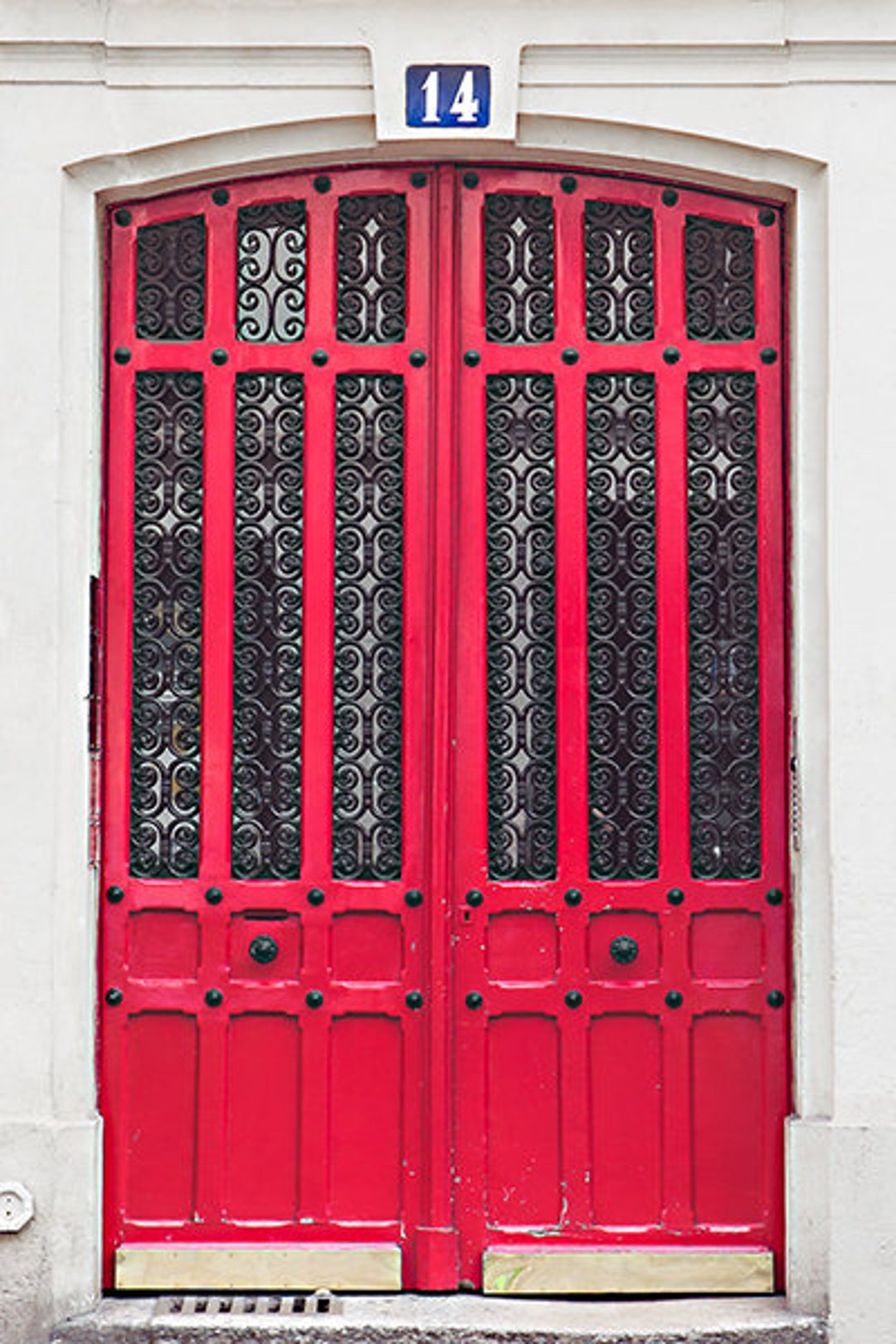 Red Paris Photos, Red Door Wall Art, Parisian Double Door Photos ...