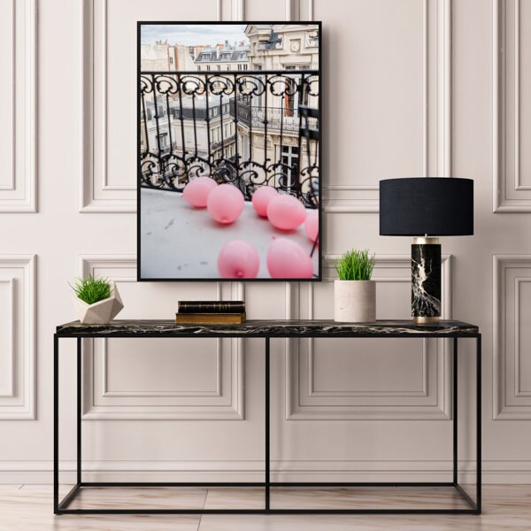 Pink Balloon on Balcony in Paris Photo - Etsy