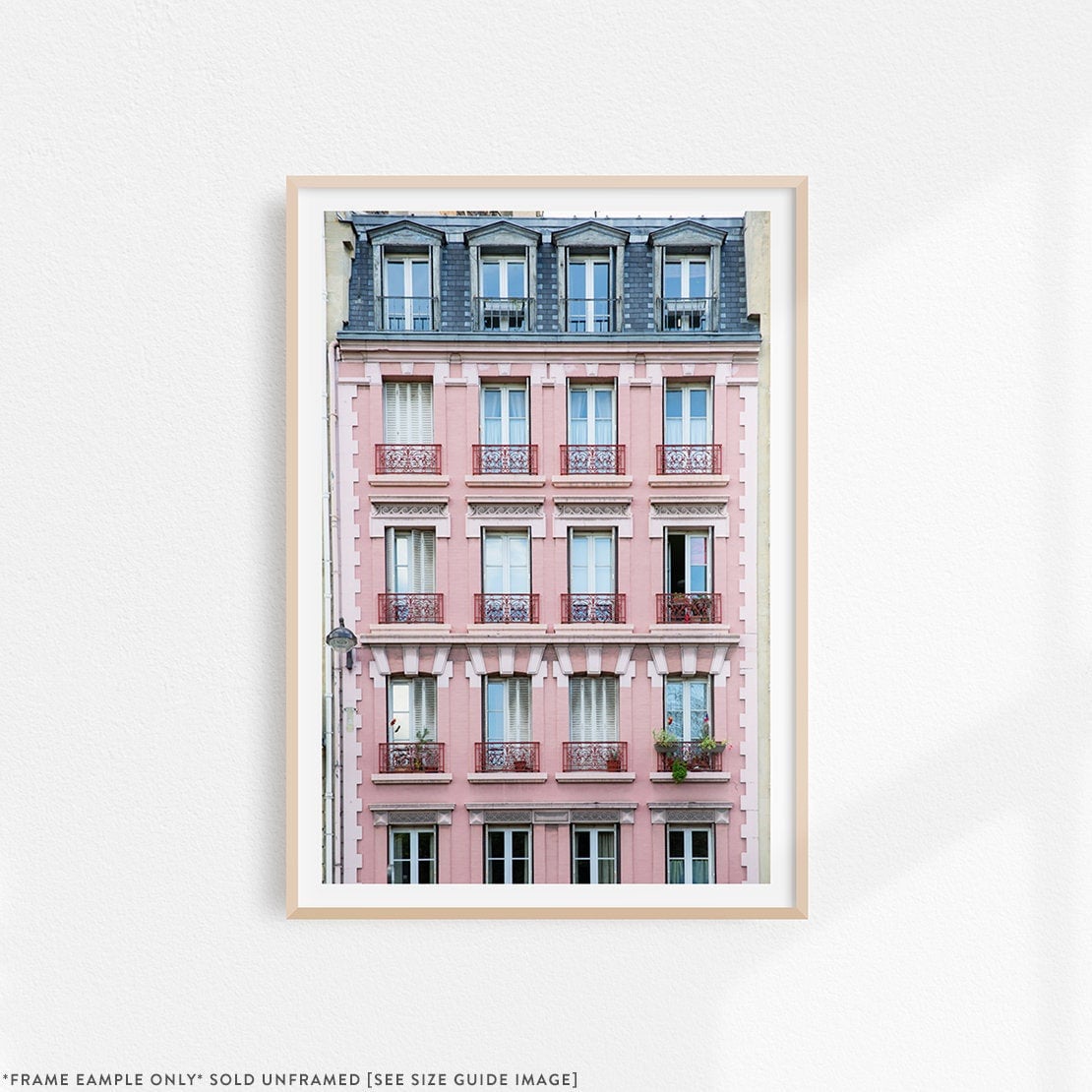 Pink Building in Paris Art Photograph - Etsy