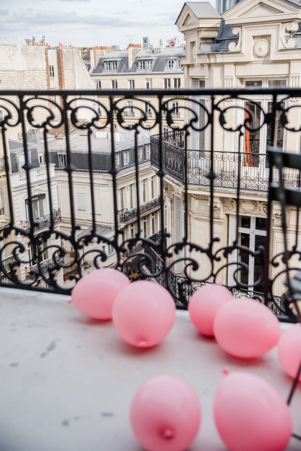 Pink Balloon on Balcony in Paris Photo - Etsy