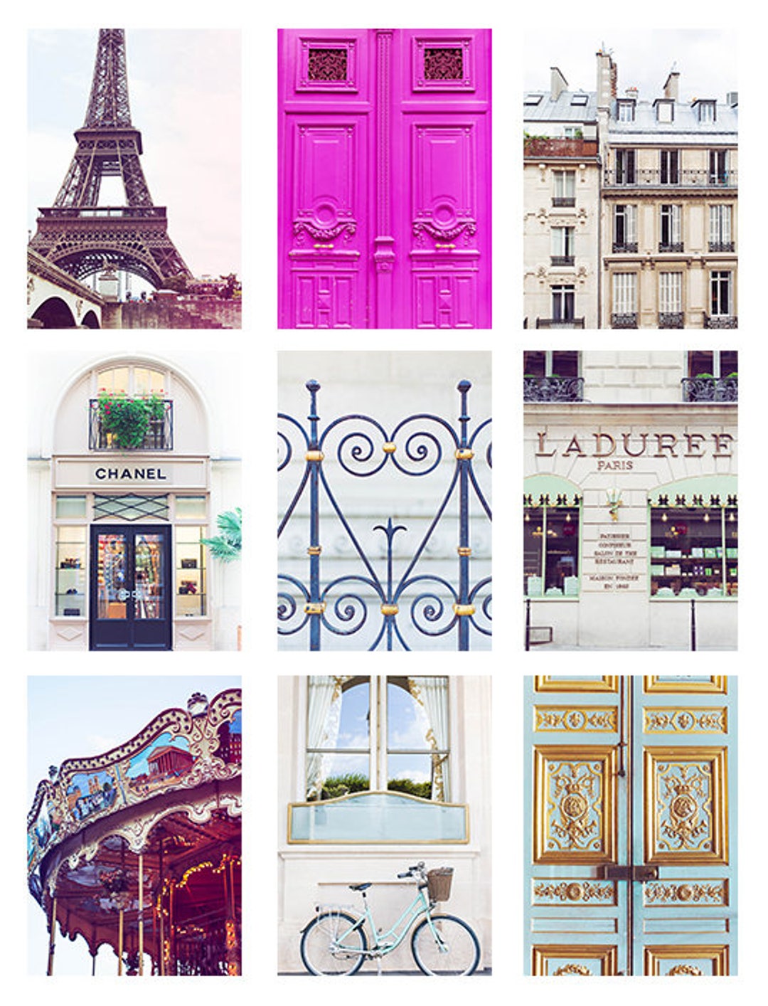 Set of Paris Prints, Paris Desk Photo Prints Set, Paris Wall Art Set ...