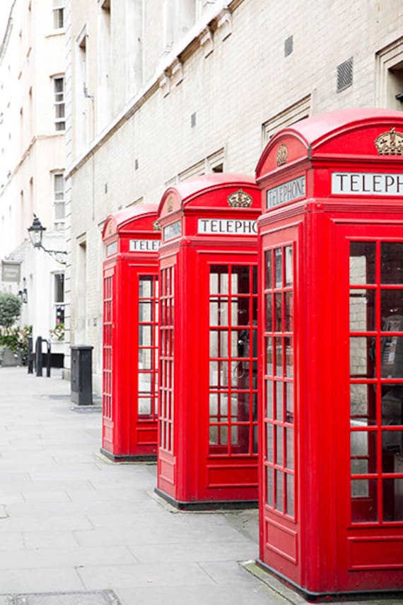 English Red Telephone Box Photos London Red Phone Box Wall | Etsy