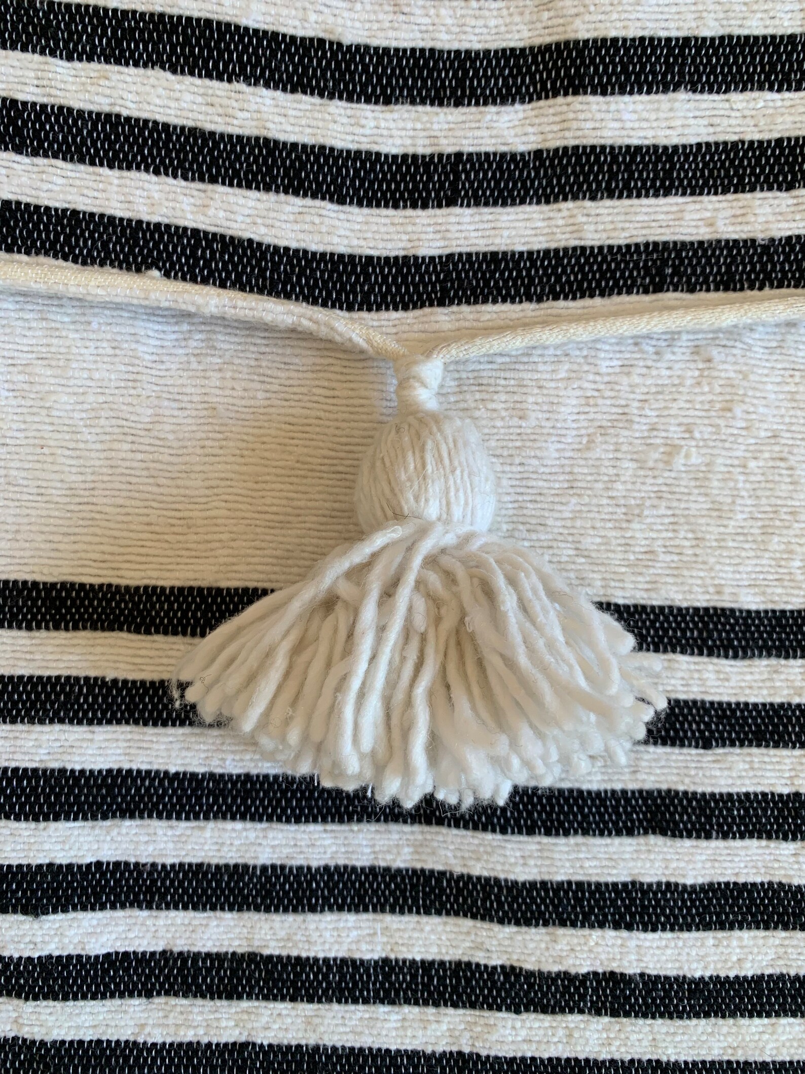 Beautiful Moroccan Black and White Pom-poms Coton Blanket - Etsy