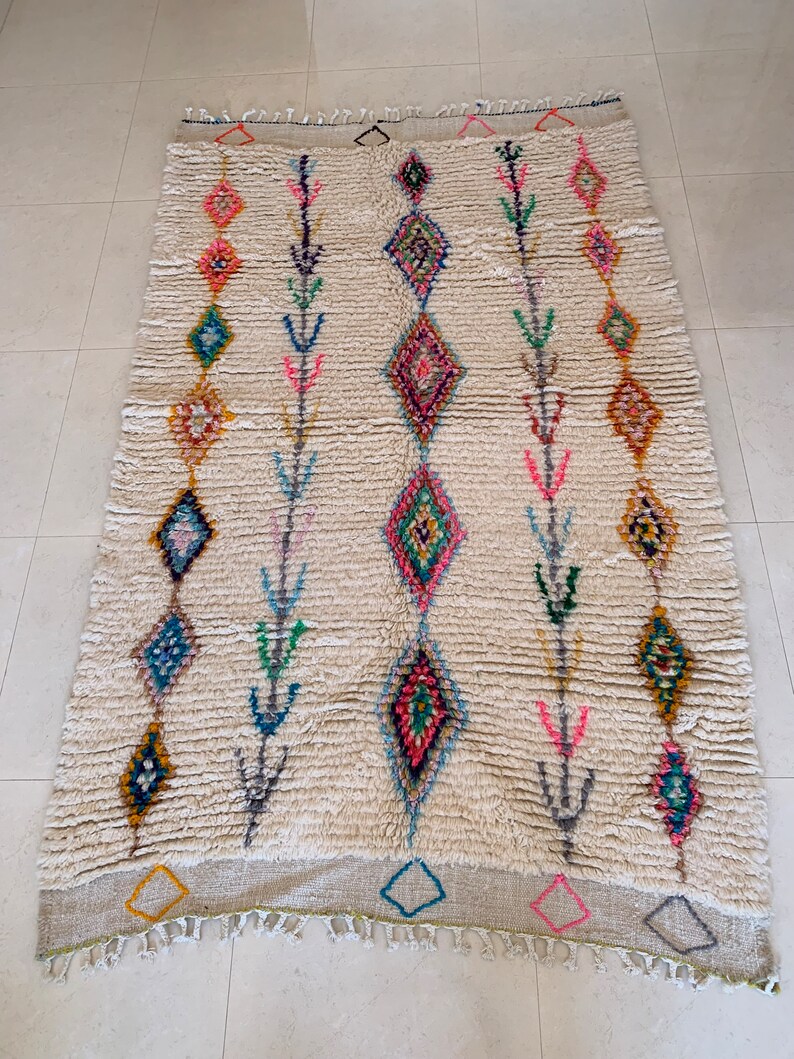 Beautiful Moroccan Azilal Handmade Colourful Wool Carpet Berber Rug - Etsy