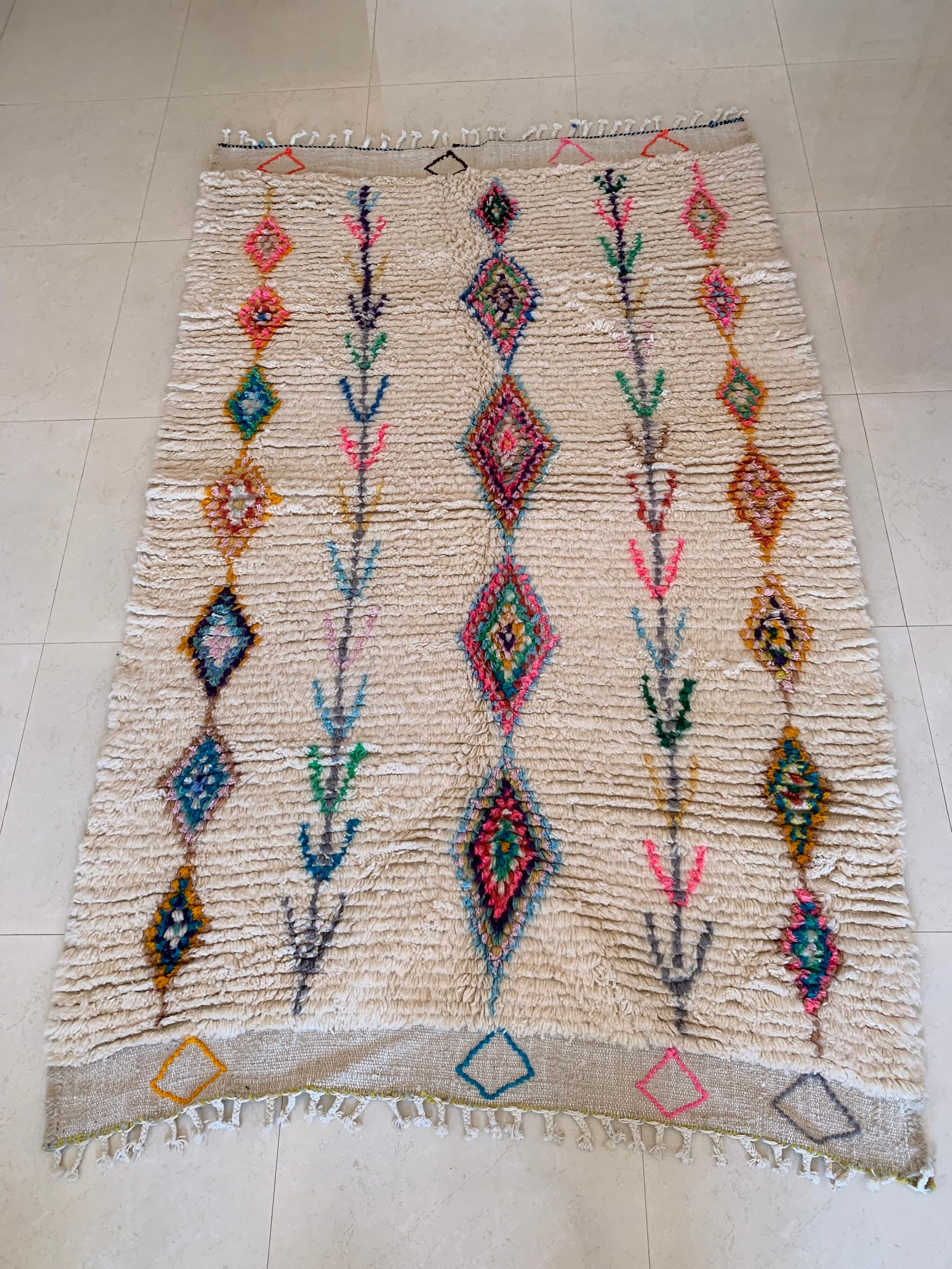 Beautiful Moroccan Azilal Handmade Colourful Wool Carpet Berber Rug - Etsy