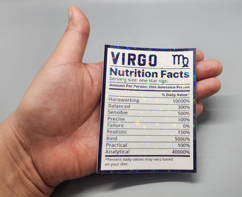 Zodiac Nutrition Facts - Holographic - Etsy