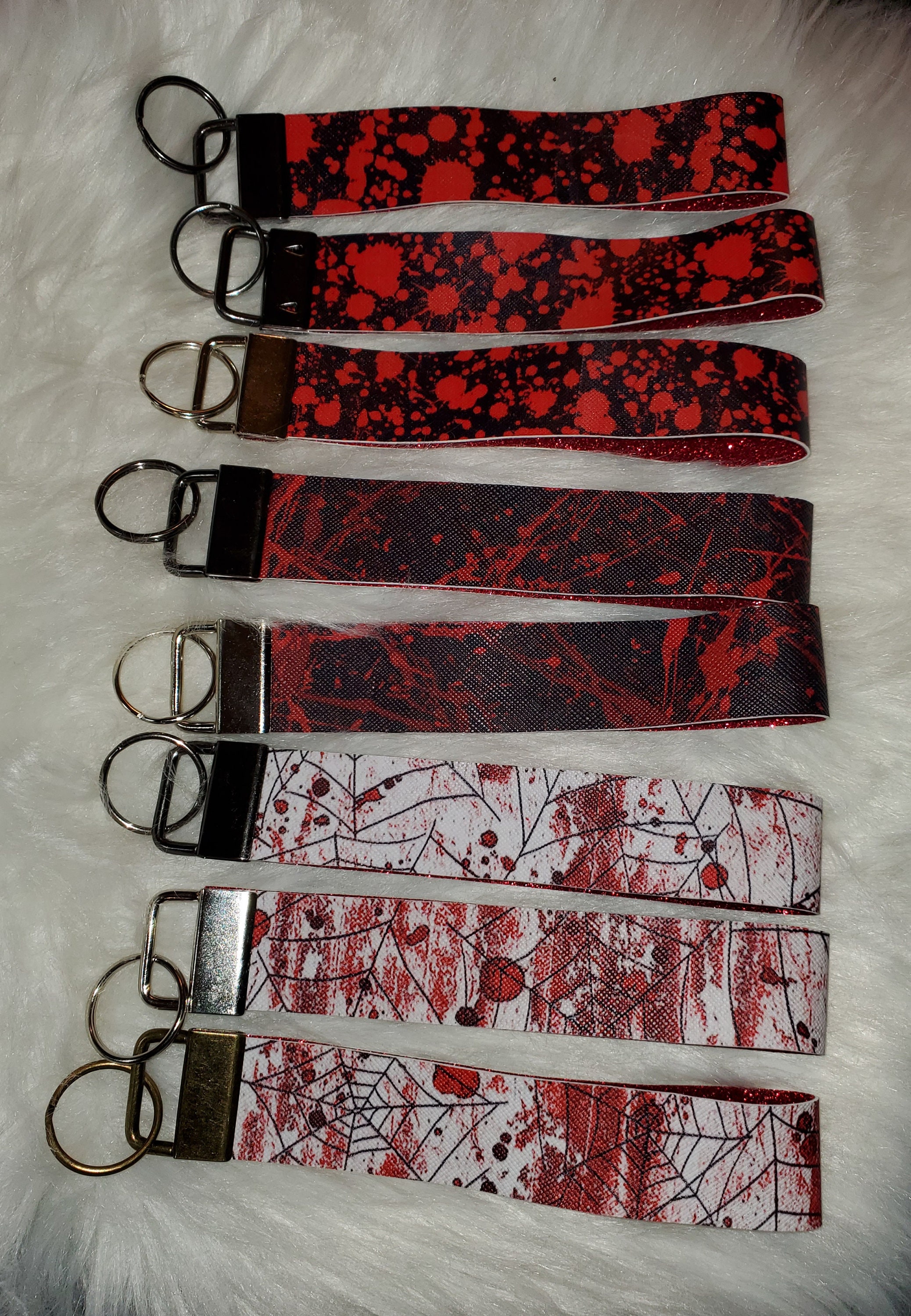Blood Splatter Faux Leather Key Fob, Wristlet, Keychain - Etsy