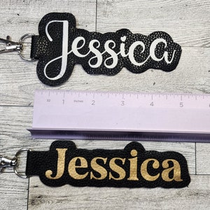 Name Faux Leather Keychain- Personalized - Etsy