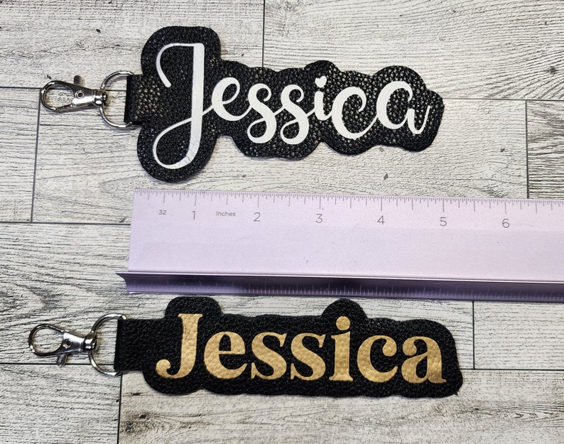 Name Faux Leather Keychain- Personalized - Etsy