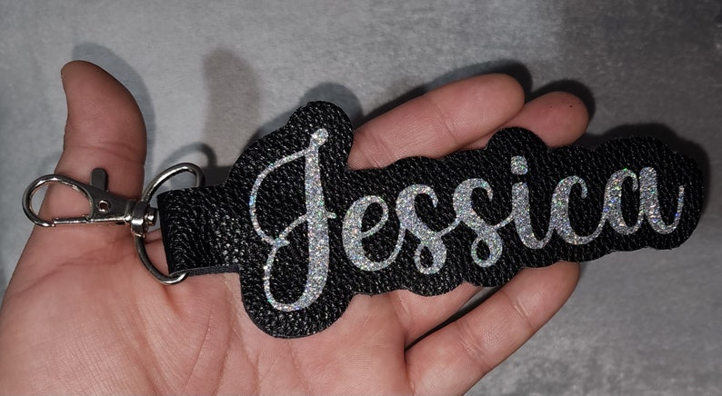 Name Faux Leather Keychain Personalized - Etsy