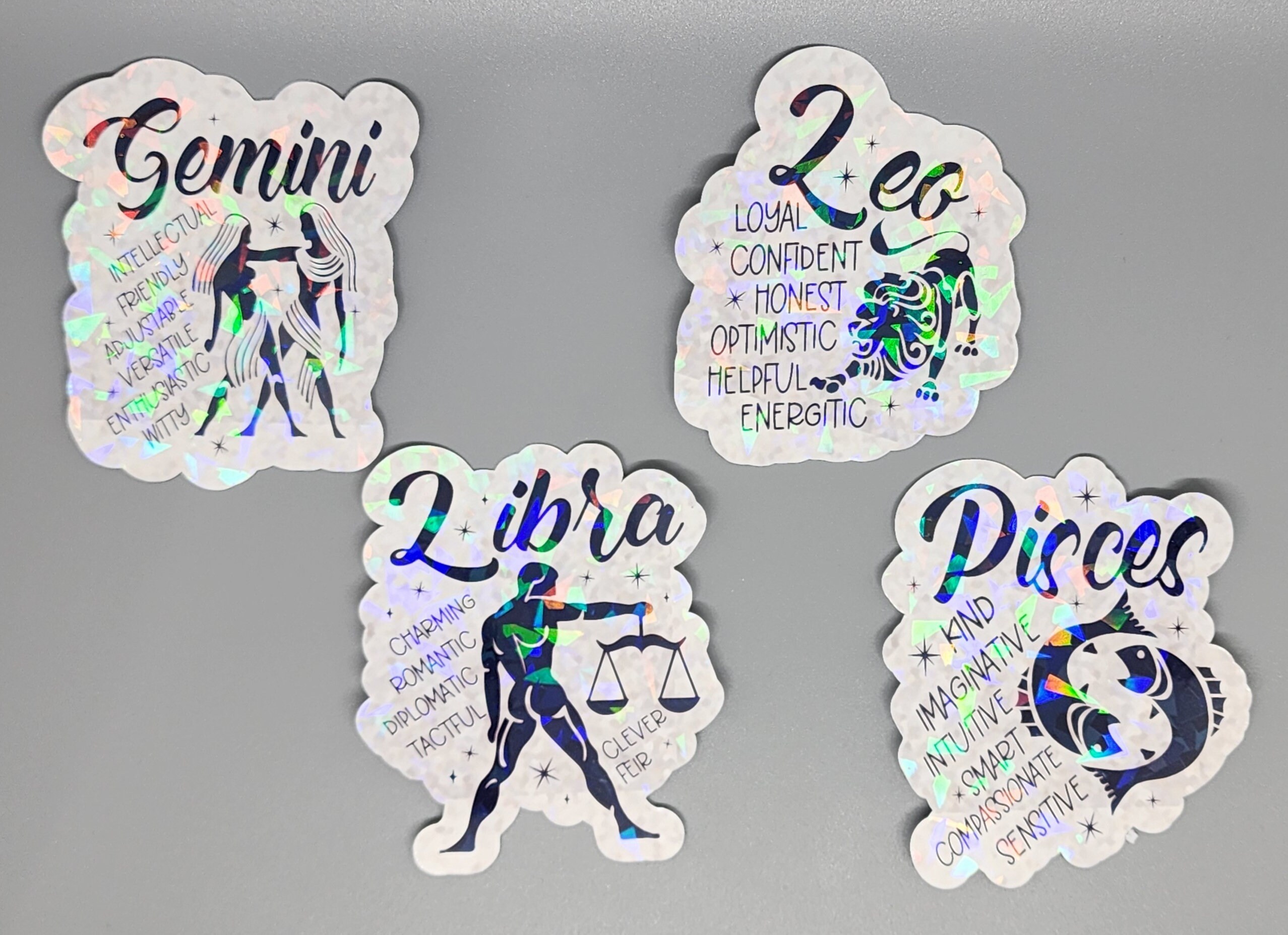 Zodiac Description Words Holographic Sticker Star Sign Sticker - Etsy