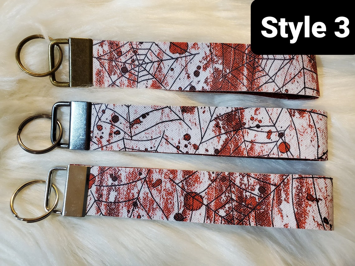 Blood Splatter Faux Leather Key Fob Wristlet Keychain - Etsy