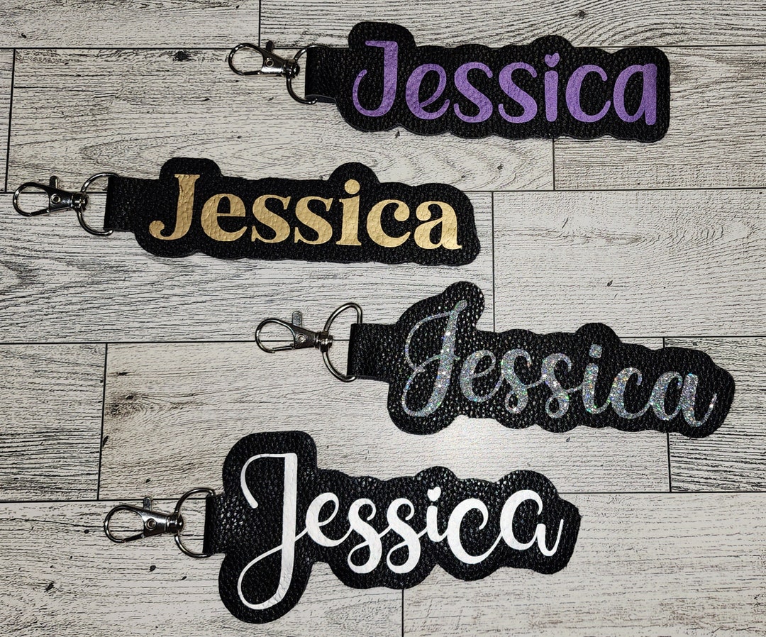 Name Faux Leather Keychain- Personalized - Etsy