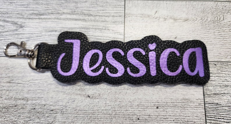 Name Faux Leather Keychain- Personalized - Etsy