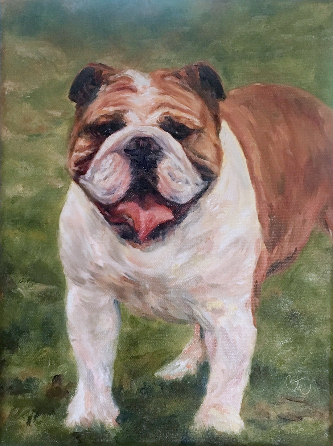 Painting of Bulldog English Bulldog Portrait American Artist - Etsy