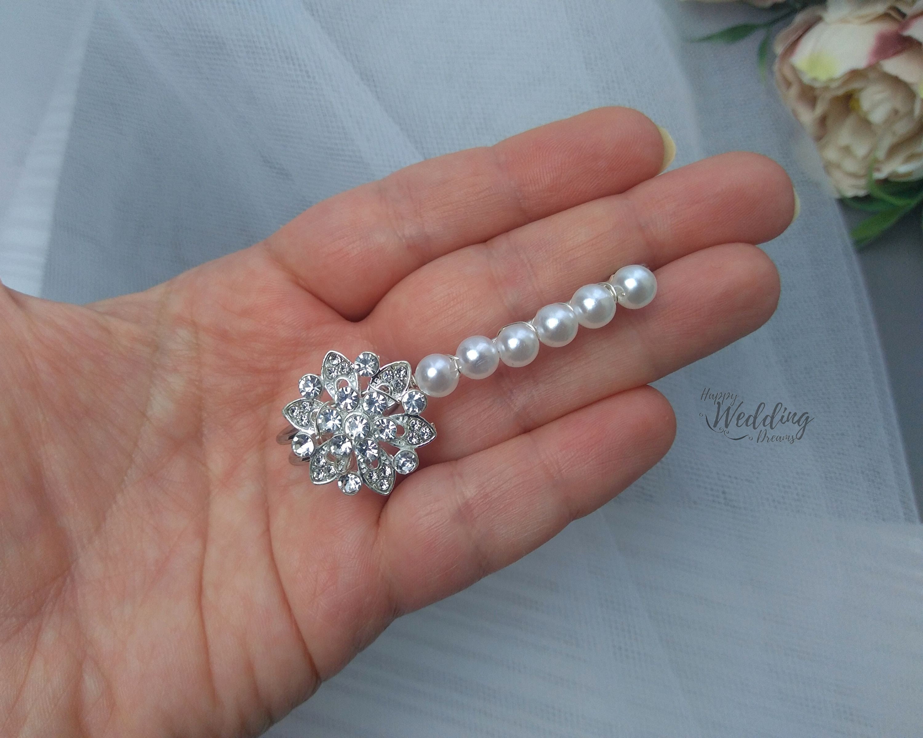 Pearl Wedding Train Pin Bridal Dress Train Clip Floral | Etsy