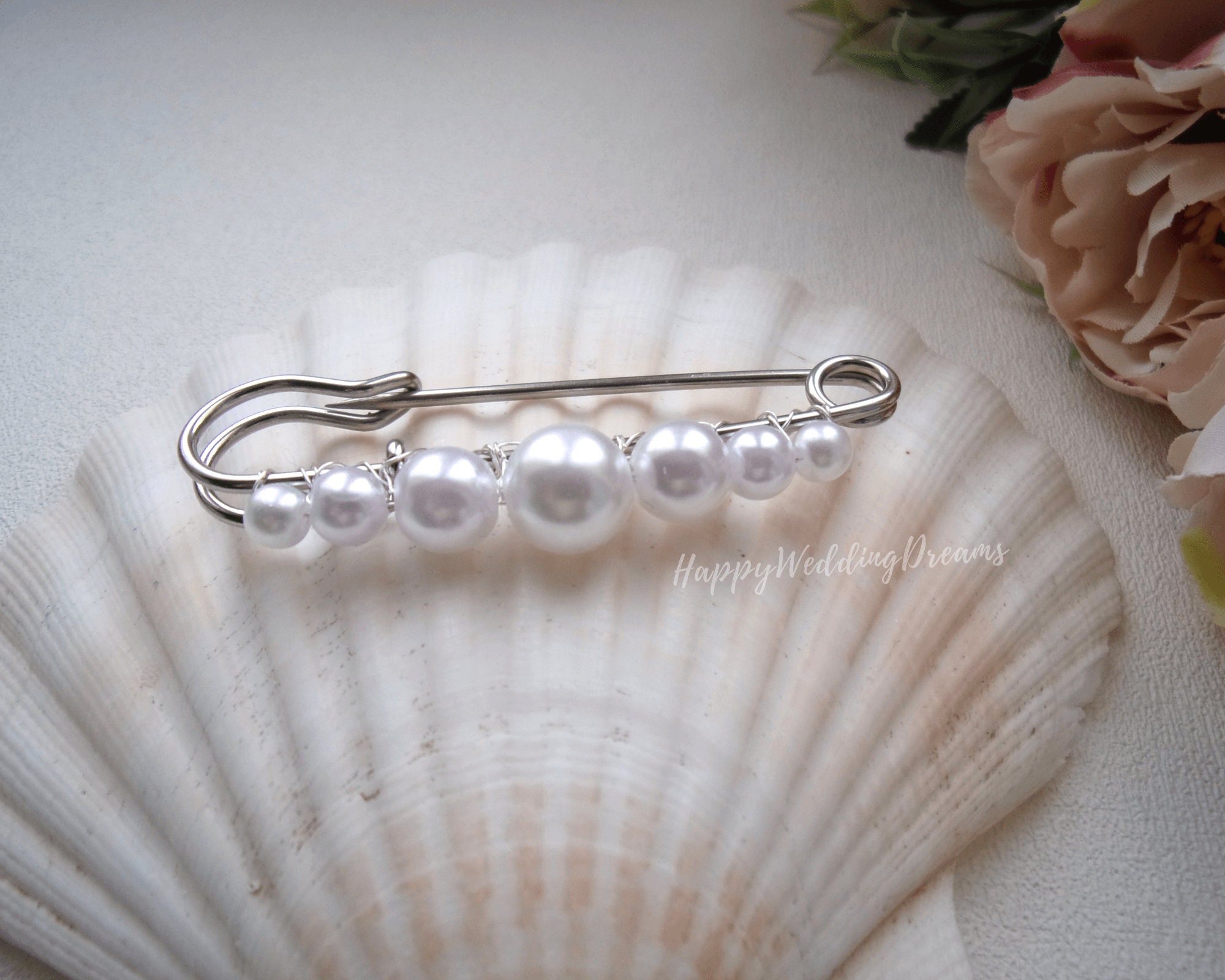 Pearl Wedding train pin Bridal dress train clip Pearl train | Etsy