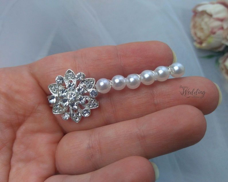 Pearl Wedding Train Pin Bridal Dress Train Clip Floral - Etsy