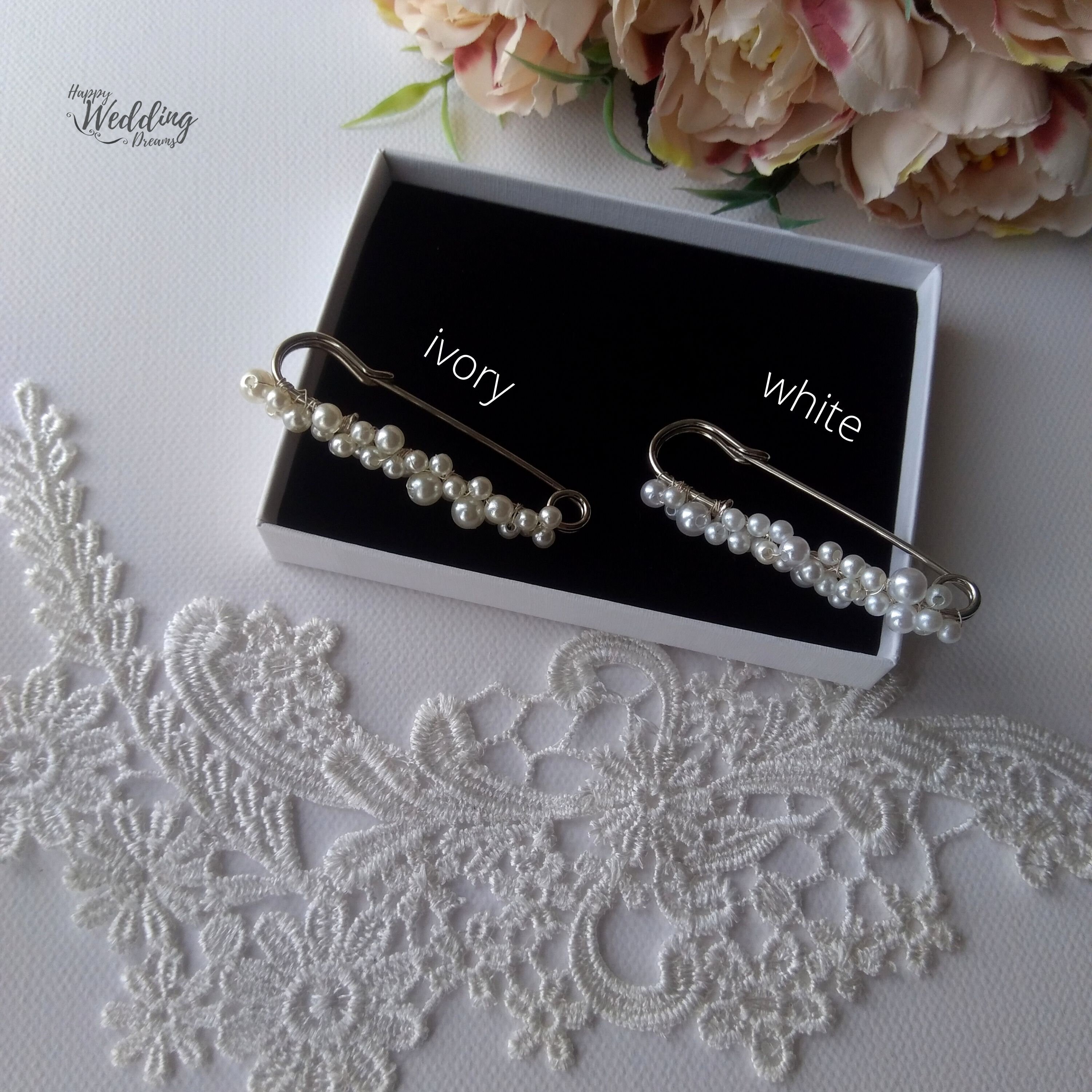 Pearl Wedding Train Pin Bridal Dress Train Clip Pearl Train - Etsy