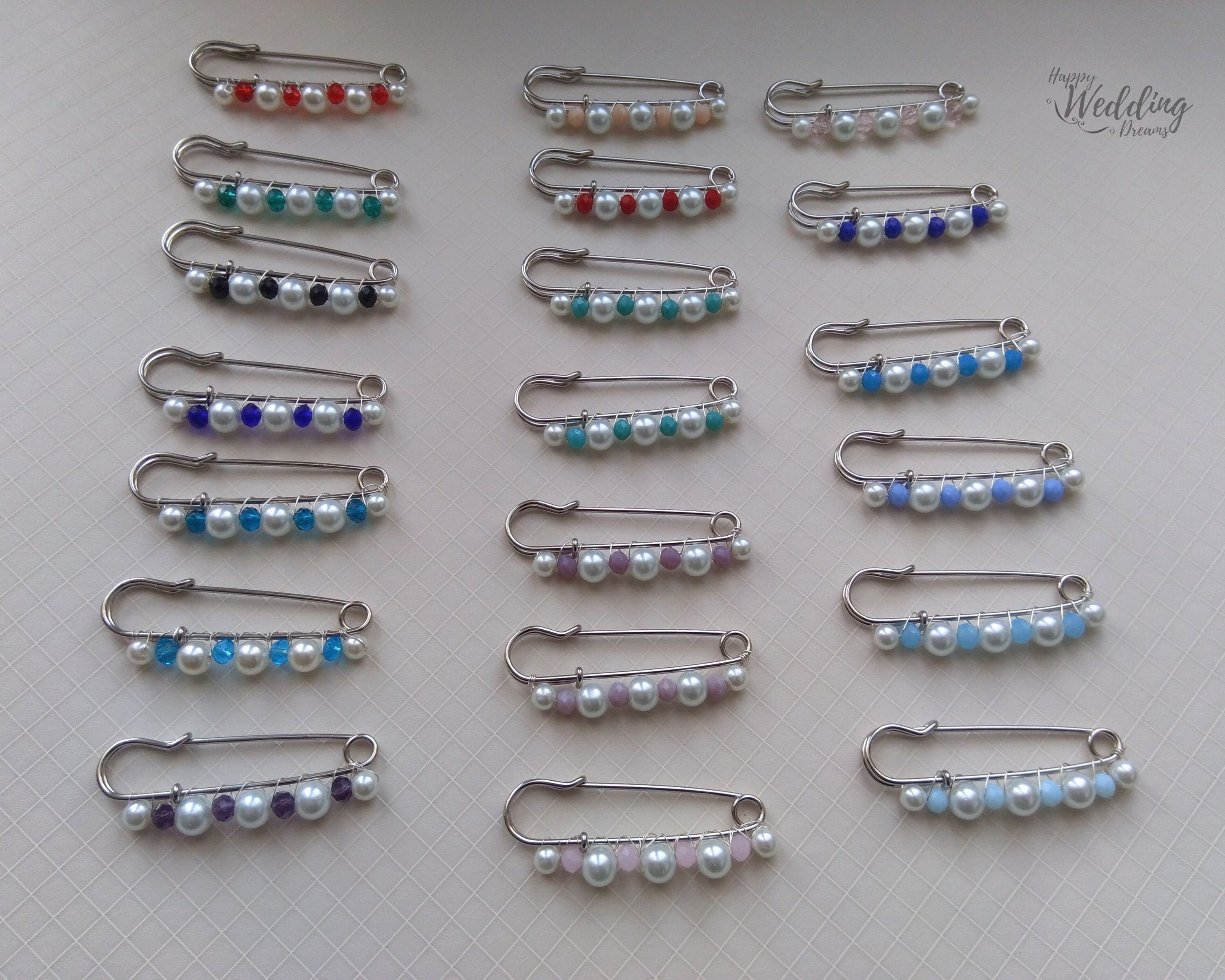 Wedding train pin Bridal dress train clip Pearl & multicolor | Etsy
