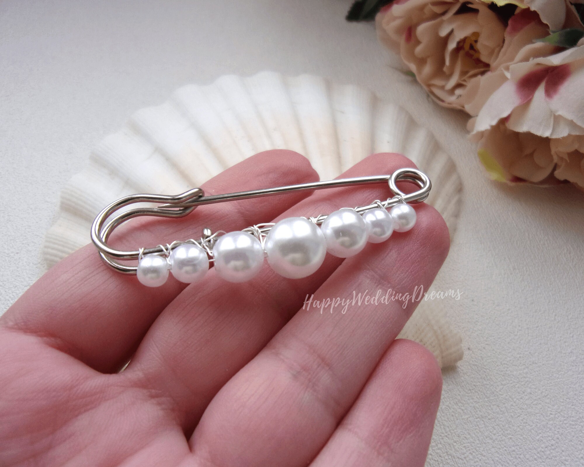 Pearl Wedding Train Pin Bridal Dress Train Clip Pearl Train - Etsy
