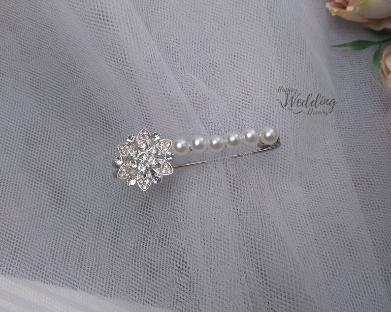 Pearl Wedding Train Pin Bridal Dress Train Clip Floral - Etsy