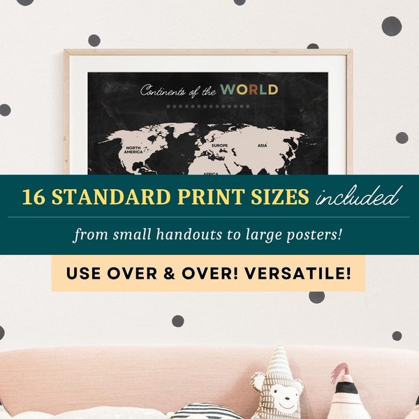 Continents Poster for Classroom - Etsy