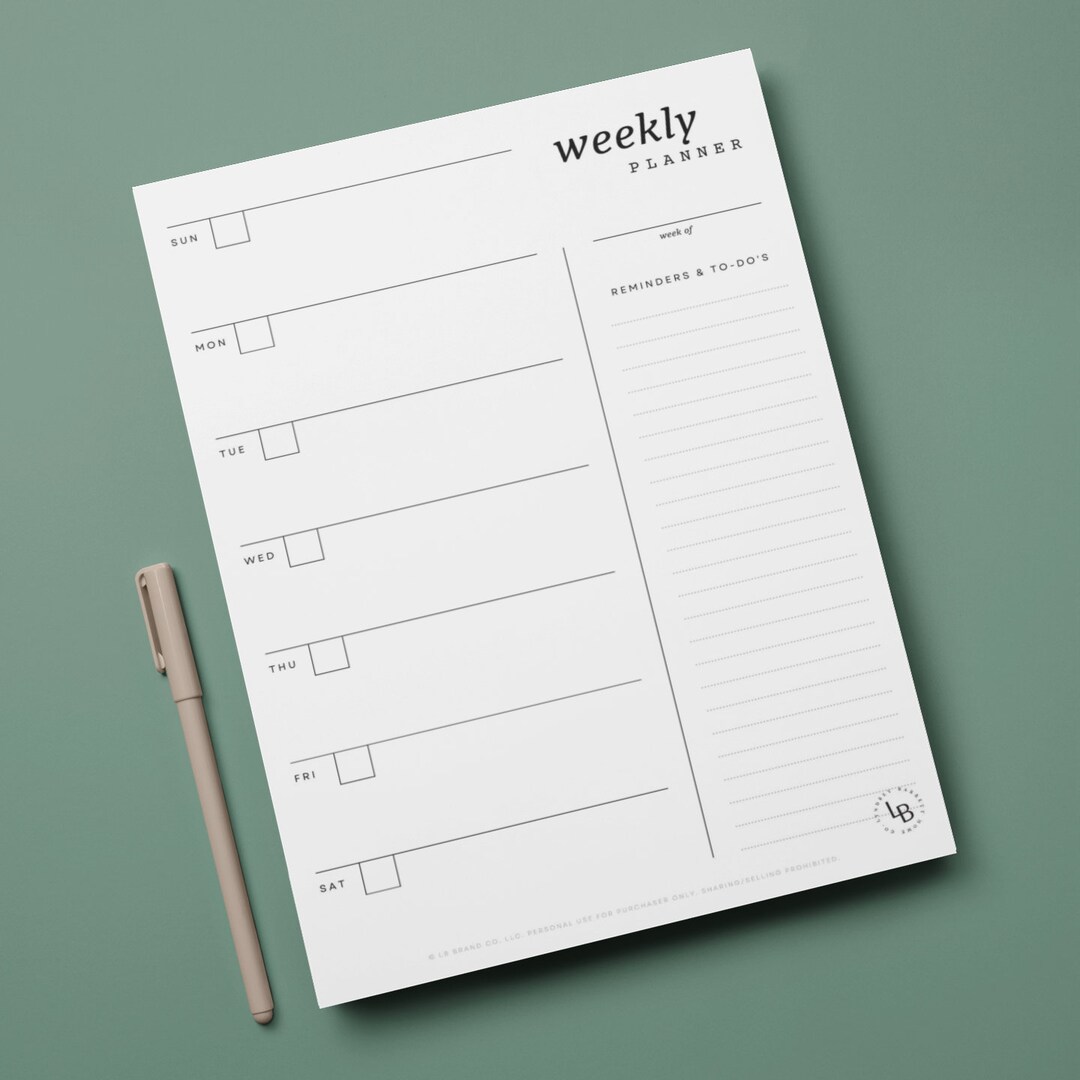 Weekly Planner, Calendar, To-do List, Scheduler, Productivity ...