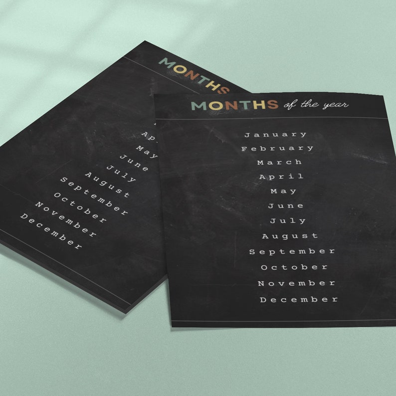 Months of the Year Classroom Poster, Educational Printable, Learning ...