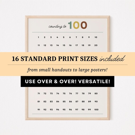 100s Chart Counting Worksheet Math Learning Printable Count - Etsy